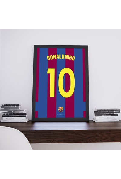 Kaynock Ronaldinho Poster Tablo, Barcelona, La Liga, Dijital Tasarım Tablo
