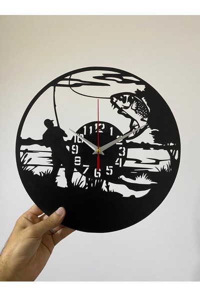 Ahşap Balıkçı Tasarımlı Duvar Saati 29CM ADS5047 Ahşap Balıkçı Tasarımlı Duvar Saati 29CM ADS5047