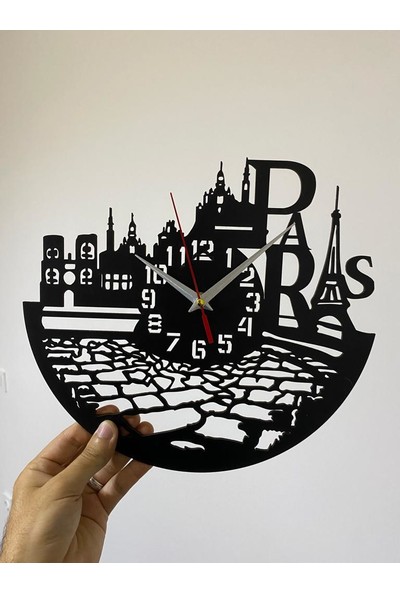 Ahşap Paris Tasarımlı Duvar Saati 29CM ADS5048 Ahşap Paris Tasarımlı Duvar Saati 29CM ADS5048