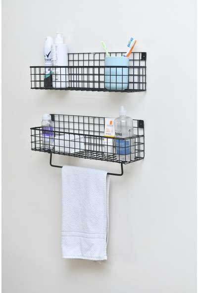 Wess Dizayn Metal Mutfak Banyo Duvar Havluluk Rafı 2’li Set WD239 Wess Dizayn Metal Mutfak Banyo Duvar Havluluk Rafı 2’li Set WD239
