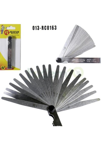 Rico RC0163 Sentil Feeler Çakısı 0.05-1.00MM 20PCS Rico RC0163 Sentil Feeler Çakısı 0.05-1.00MM 20PCS
