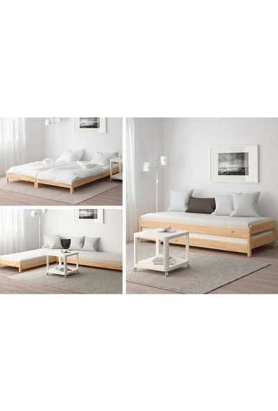 Modimo Mitya Yavrulu Masif Çift Karyola Sedir Koltuk