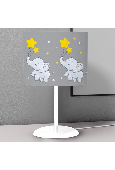 İnstababyrooms Gri Fil Sarı Yıldız Desenli Çocuk Odası Dijital Baskılı Çocuk Odası Masaüstü Abajur Avize İnstababyrooms Gri Fil Sarı Yıldız Desenli Çocuk Odası Dijital Baskılı Çocuk Odası Masaüstü Abajur Avize