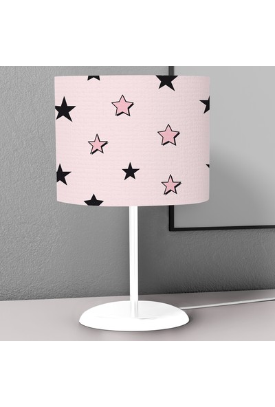 İnstababyrooms Açık Pembe Yıldız Desenli Çocuk Odası Dijital Baskılı Çocuk Odası Masaüstü Abajur Avize İnstababyrooms Açık Pembe Yıldız Desenli Çocuk Odası Dijital Baskılı Çocuk Odası Masaüstü Abajur Avize