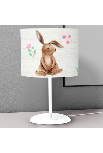 İnstababyrooms Tavşan Desenli Çocuk Odası Dijital Baskılı Çocuk Odası Masaüstü Abajur Avize