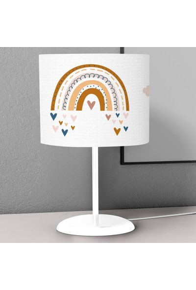 İnstababyrooms Turuncu Kalp Gökkuşağı Desenli Çocuk Odası Dijital Baskılı Çocuk Odası Masaüstü Abajur Avize İnstababyrooms Turuncu Kalp Gökkuşağı Desenli Çocuk Odası Dijital Baskılı Çocuk Odası Masaüstü Abajur Avize