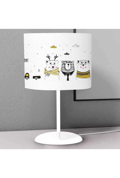 İnstababyrooms Üç Beyaz Ayı Desenli Çocuk Odası Dijital Baskılı Çocuk Odası Masaüstü Abajur Avize İnstababyrooms Üç Beyaz Ayı Desenli Çocuk Odası Dijital Baskılı Çocuk Odası Masaüstü Abajur Avize