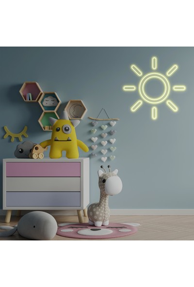 Vinyuup Neon LED Işıklı Güneş 40X40 Vinyuup Neon LED Işıklı Güneş 40X40