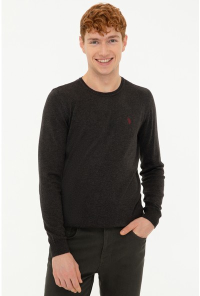 U.S. Polo Assn. Gri Triko Kazak Basic 50237036-VR081 U.S. Polo Assn. Gri Triko Kazak Basic 50237036-VR081