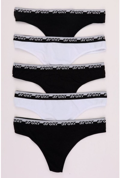 Nicoletta Renkli Kadın Külot Tanga 5 Li Paket Likralı