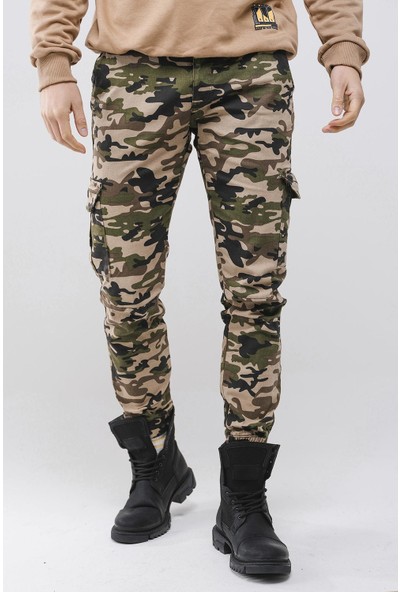 Oksit Oldtime Jagg Beli ve Paçası Lastikli Kamuflaj Kargo Pantolon Oksit Oldtime Jagg Beli ve Paçası Lastikli Kamuflaj Kargo Pantolon