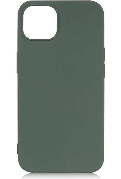 Mobicas Apple iPhone 13 Için Mara Lansman Silikon Kılıf Koyu Yeşil