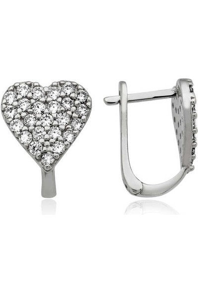 Gumush Gümüş Kalp Küpe