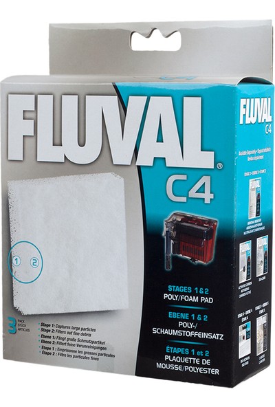 Fluval Akvaryum Dış Filtre C4 Filtre Poly Sunger Cartrige 3 Adet Fluval Akvaryum Dış Filtre C4 Filtre Poly Sunger Cartrige 3 Adet