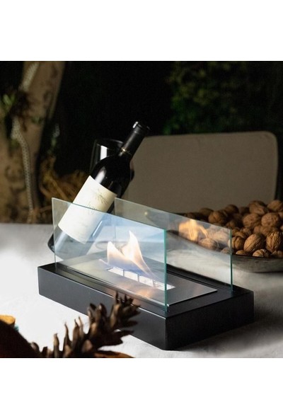 SS Concept Masaüstü Siyah Mini Şömine