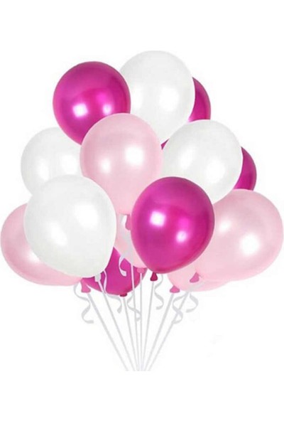 Bal10 Dünyası Fuşya Pembe - Rose Gold - Metalik Beyaz Karışık Metalik Balon 20 Adet Bal10 Dünyası Fuşya Pembe - Rose Gold - Metalik Beyaz Karışık Metalik Balon 20 Adet