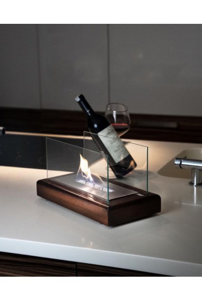 SS Concept Ahşap Masaüstü Bioethanol Mini Şömine