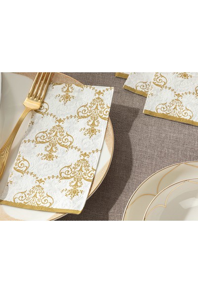 English Home Royal Damask Kağıt 20'li Kağıt Peçete 33X40 Gold English Home Royal Damask Kağıt 20'li Kağıt Peçete 33X40 Gold