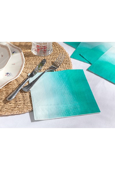 English Home Palette Kağıt 20'li Kağıt Peçete 33X33 cm Turkuaz