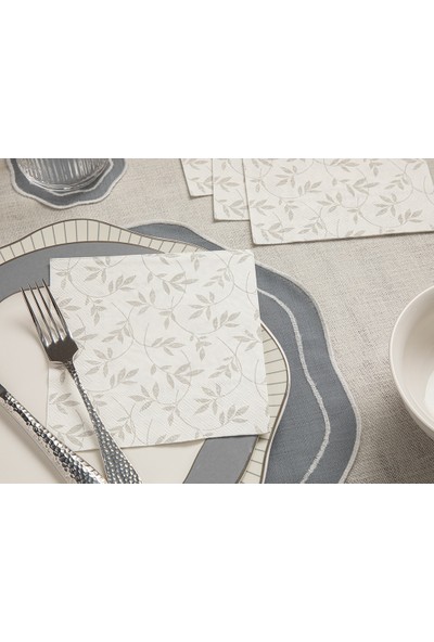 English Home Flora Kağıt 20'li Kağıt Peçete 33X33 cm Beyaz