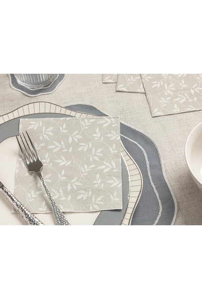 English Home Flora Kağıt 20'li Kağıt Peçete 33X33 cm Gri