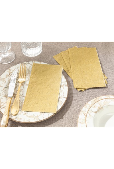 English Home Allegro Kağıt 20'li Kağıt Peçete 33X40 Gold