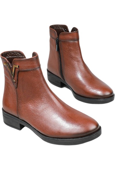 Doçka Kadın Hakiki Deri Düz Taban Klasik Günlük Siyah Bot SK21893