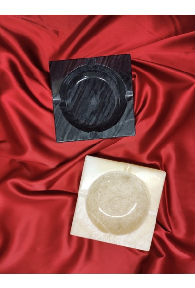 Pergamon 2'li Set Mermer Küllük Kül Tablası Onyx ve Light Black Pergamon 2'li Set Mermer Küllük Kül Tablası Onyx ve Light Black