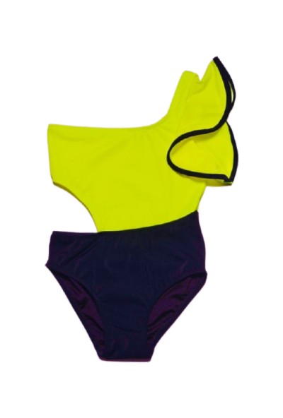 Deep Beach Kolu Volan Detaylı Kız Çocuk Mayo