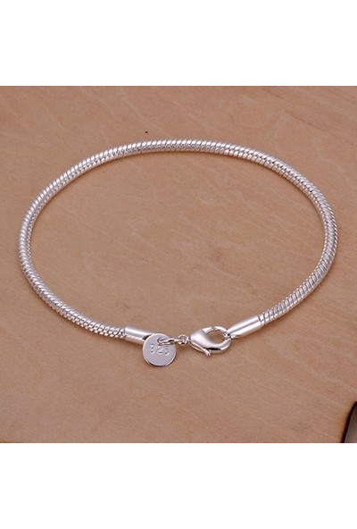 World Shop 925 Dolgu Gümüş Bileklik, Ahşap Kutu Içerisinde