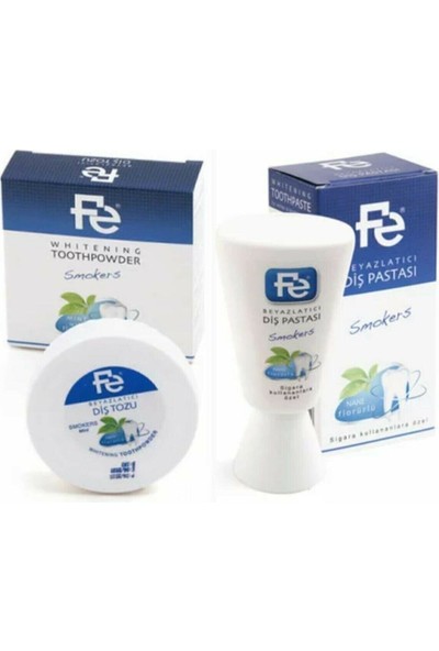 Fe Diş Pastası Naneli Smokers 90 gr + Diş Tozu Naneli Smokers 50 gr
