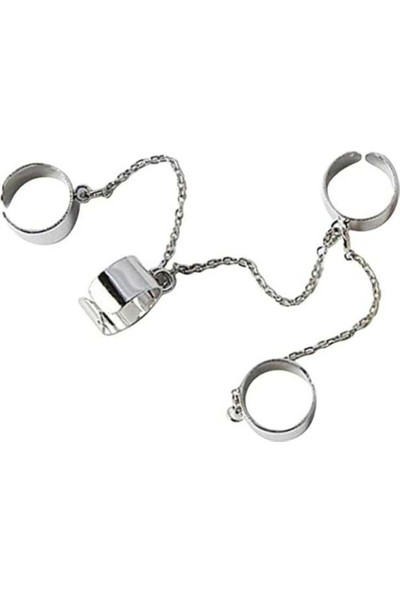 Metal Giyim Zincirli Yüzük Seti