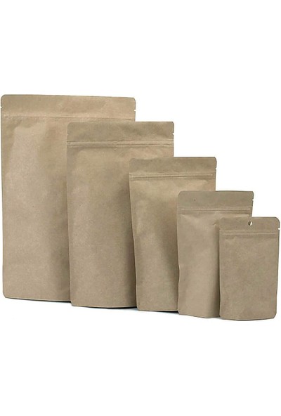 1001 Ambalaj Doypack Kilitli Kraft Renk 16 x 24 cm 10 1001 Ambalaj Doypack Kilitli Kraft Renk 16 x 24 cm 10