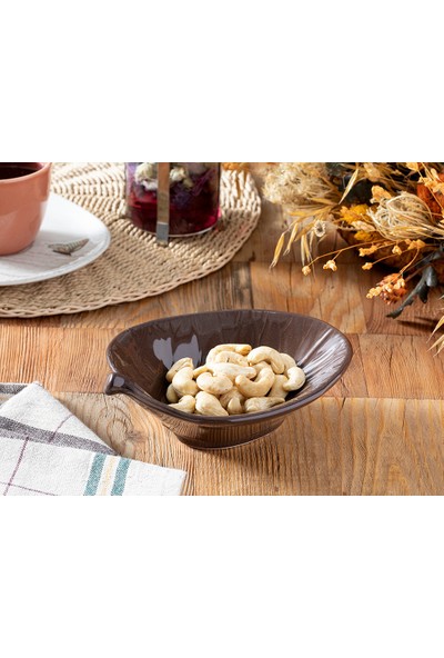 English Home Lotus Seramik Çerezlik 16X13 cm Koyu Kahve English Home Lotus Seramik Çerezlik 16X13 cm Koyu Kahve