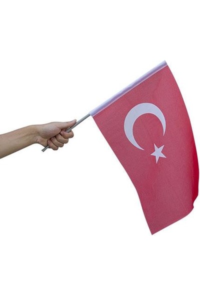 Bayrak Sopalı Bez Bayrak Küçük Boy Raşel Kumaş - 1 Adet Bayrak Sopalı Bez Bayrak Küçük Boy Raşel Kumaş - 1 Adet