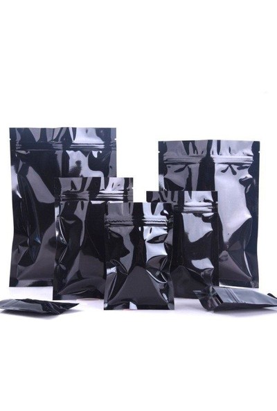 1001 Ambalaj Doypack Kilitli Siyah Renk 20 x 30 cm 10 Adet