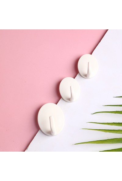 Yoyoso 6lı Yapışkanlı Kanca Seti Beyaz Oval