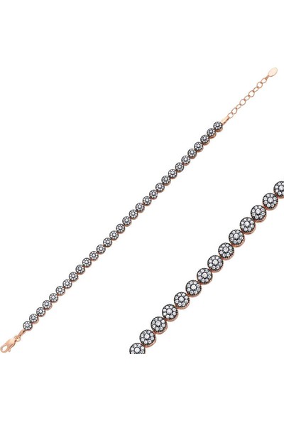 Gumush Gümüş Taşlı Su Yolu Bayan Bileklik