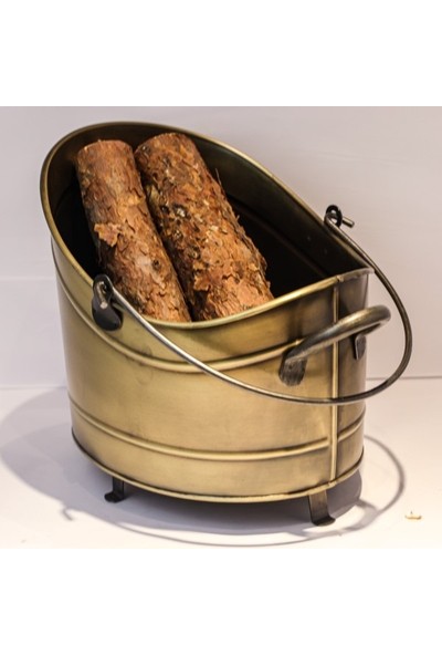 Rak Concept Dekoratif Gold Metal Odun Kovası