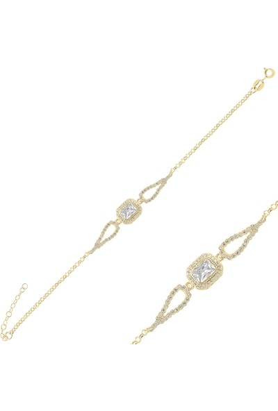 Gülüş Gümüş Baget Taşlı Bileklik