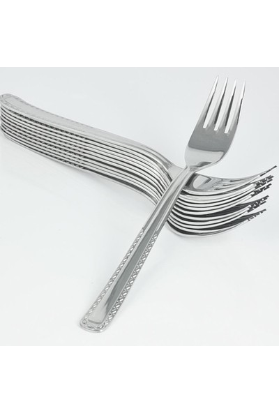 Çanak Sepeti Paslanmaz Çelik Rostfrei Yemek Çatalı Takımı 12'li