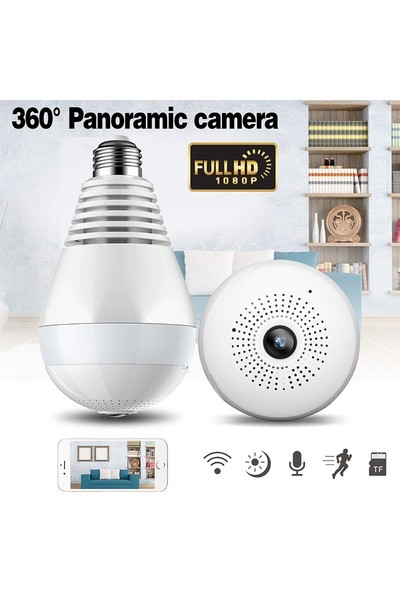 Acenter Ip-28 Ampul Şeklinde 360 Derece Panoramik Wifi Ağ Ip Kamera Acenter Ip-28 Ampul Şeklinde 360 Derece Panoramik Wifi Ağ Ip Kamera