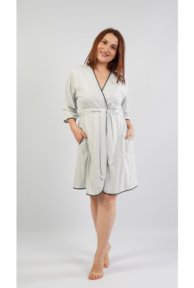 Vienetta 106119-0000 Bayan Büyük Beden Penye Gri Mint Sabahlık Vienetta 106119-0000 Bayan Büyük Beden Penye Gri Mint Sabahlık