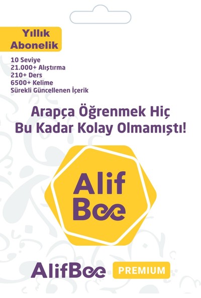 Alifbee Kolay Yoldan Arapça Öğrenme Uygulaması Hediye Kartı