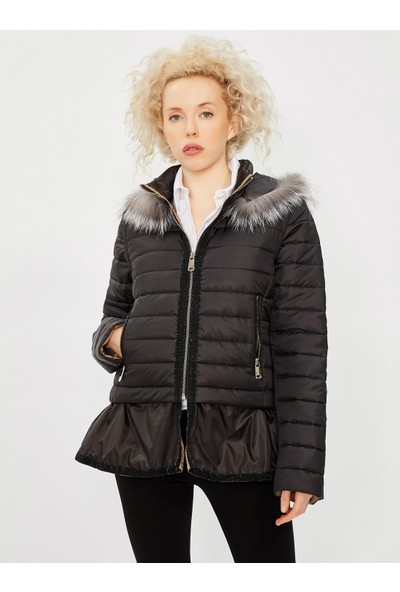 Vekem Kürklü Kapüşonlu Şişme Mont