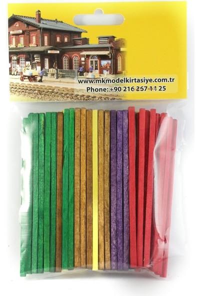 Mk Model Ahşap 3X3MM Kare Karışık Renkli Çıta 9cm 75 Adet Mk Model Ahşap 3X3MM Kare Karışık Renkli Çıta 9cm 75 Adet