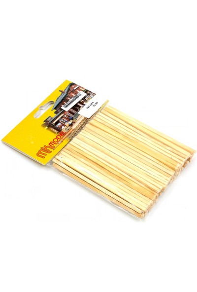 Mk Model Ahşap 3X3MM Kare Naturel Çıta 9cm 75 Adet