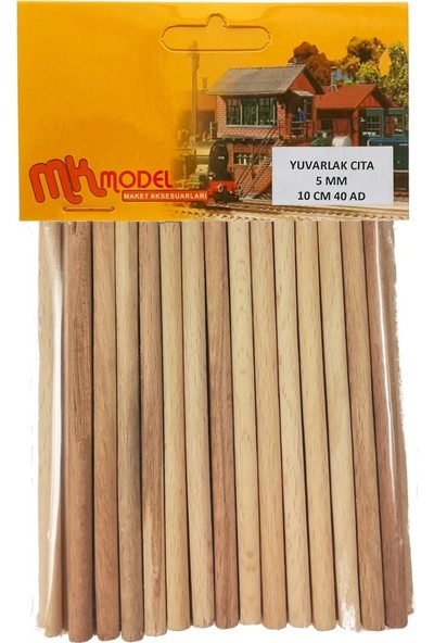 Mk Model Ahşap 5mm Yuvarlak Gürgen Çıta 10CM 40 Adet Mk Model Ahşap 5mm Yuvarlak Gürgen Çıta 10CM 40 Adet
