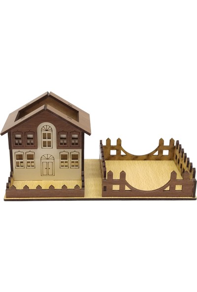 Vavsan Bloknotlu Ev Kalemlik Ahşap Masaüstü Organizer 20 x 10 x 9 cm