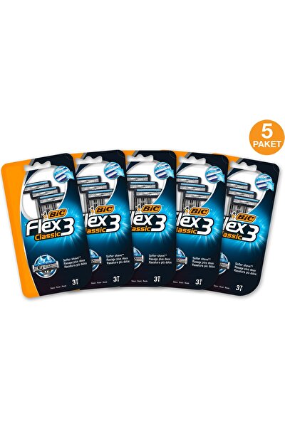 Bic Flex 3 Bıçaklı Tıraş Bıçağı 3'lü Poşet x 5 Paket Bic Flex 3 Bıçaklı Tıraş Bıçağı 3'lü Poşet x 5 Paket